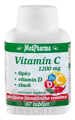 MedPharma Vitamín C 1200 mg - šípky, vit. D, zinok - ADC.sk
