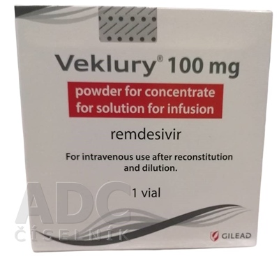 Veklury 100 mg prášok na koncentrát na inf. roztok - ADC.sk