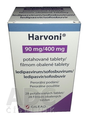 Harvoni 90 mg/400 mg filmom obalené tablety - ADC.sk