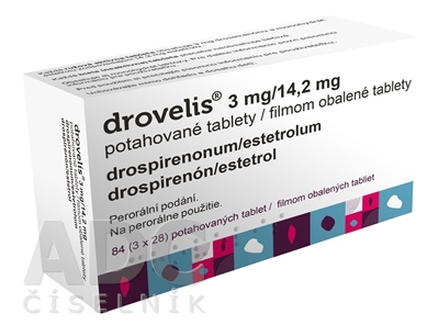 Drovelis 3 mg/14,2 mg filmom obalené tablety - ADC.sk